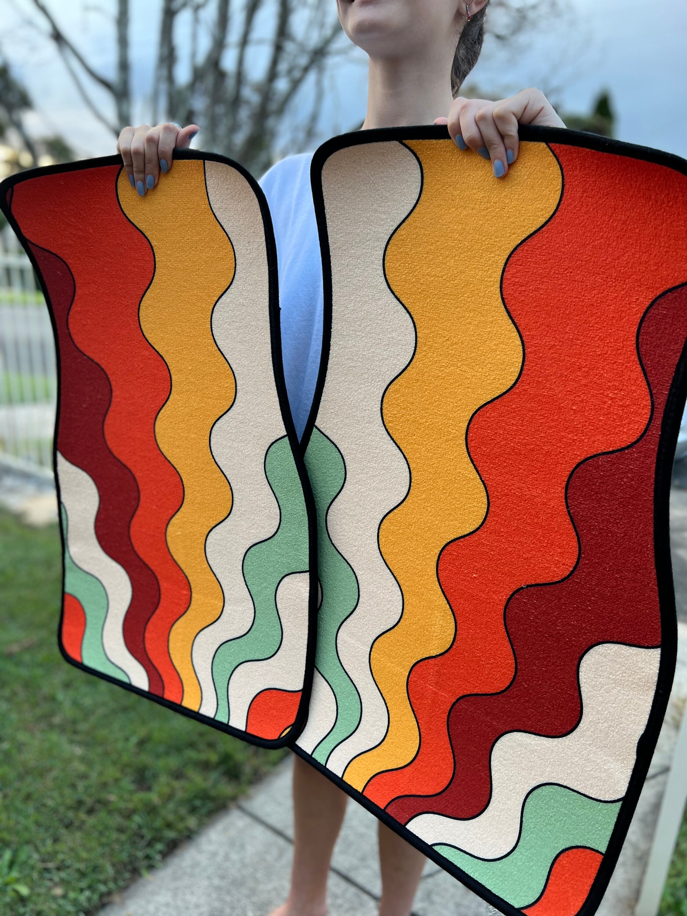 Retro Sun Ray Car Floor Mat Hippie Car Mat Car Accessories - Etsy