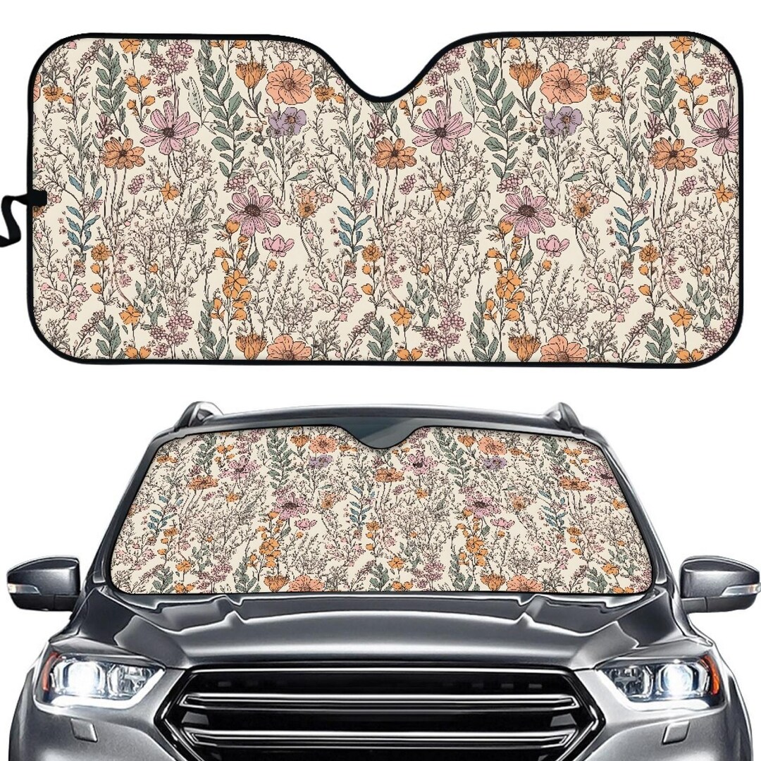 Wildflowers Car Sun Shade Windshield Sun Shade Sun Shade Panel Sun ...