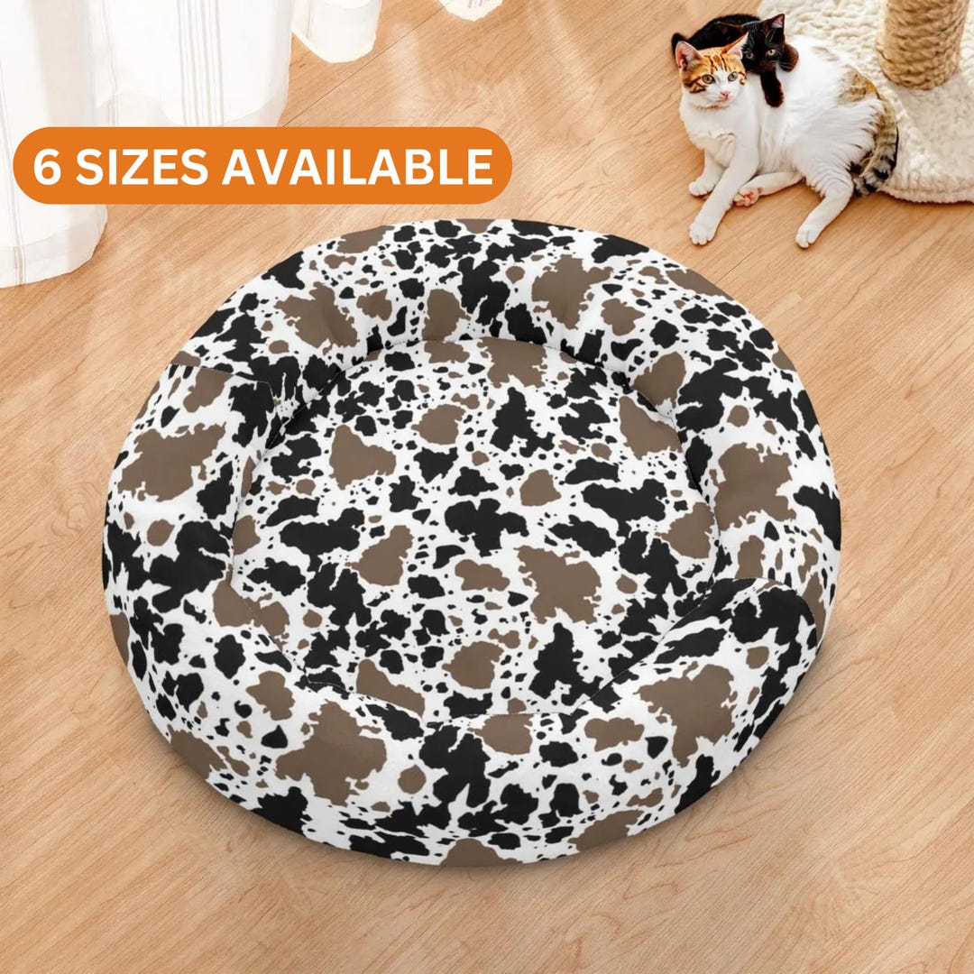 Cow Print Dog Bed, Cow Print Cat Bed, Cat Bedding, Cow Print Pet ...