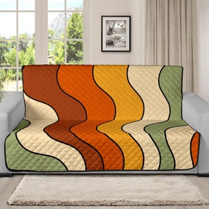 Retro Groovy Vibes Couch Cover, Couch Cover for 3 Seat, Couch Cover 2 ...