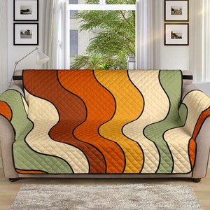 Retro Groovy Vibes Couch Cover, Couch Cover for 3 Seat, Couch Cover 2 ...