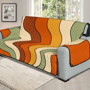 Retro Groovy Vibes Couch Cover, Couch Cover for 3 Seat, Couch Cover 2 ...