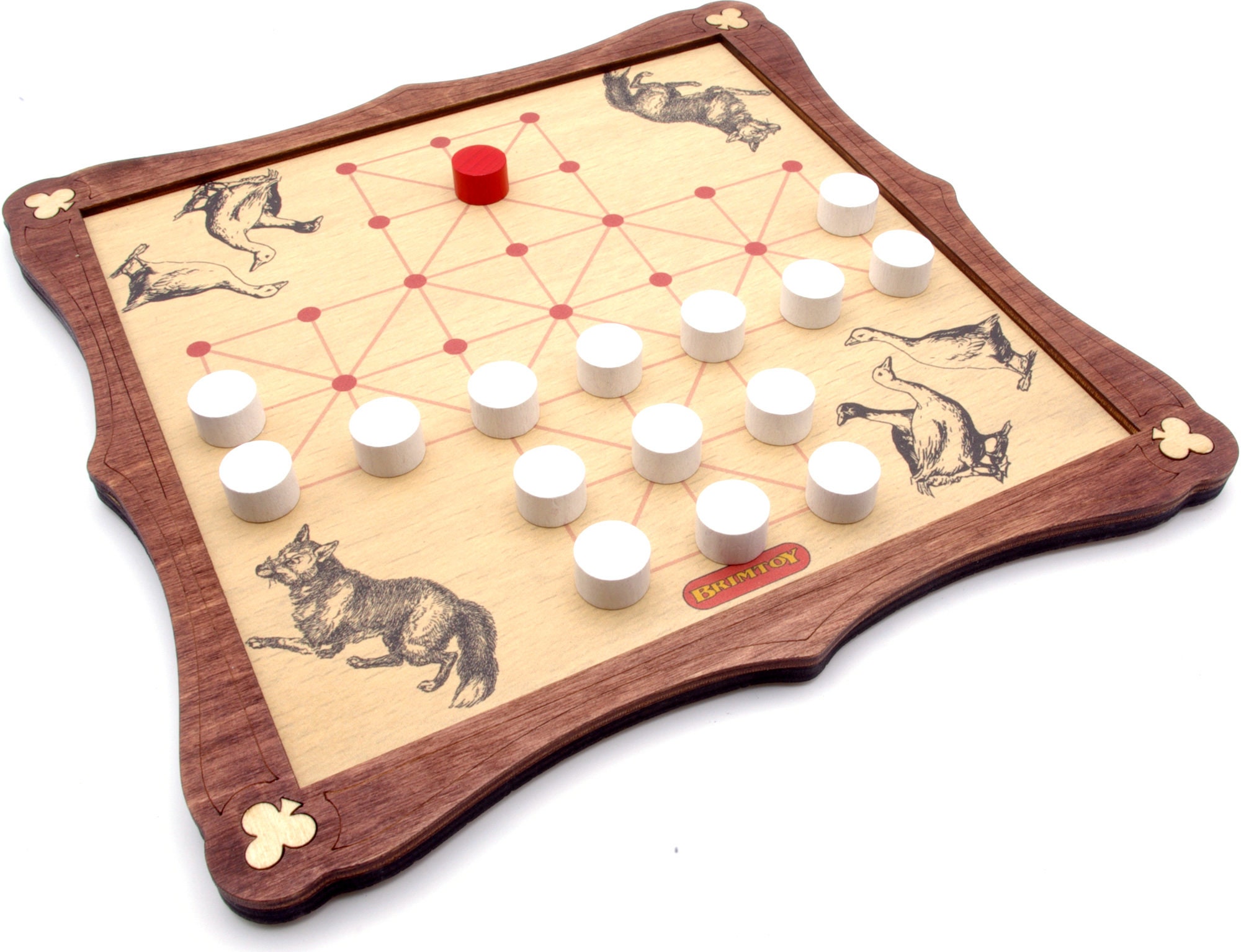 Brimtoy Fox & Geese Traditional Wooden Board Game - Etsy