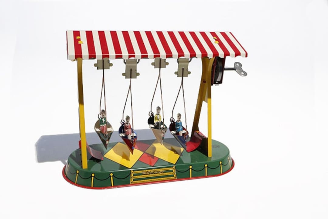 Large Swing Boats. Tin Toy / Retro / Clockwork Fairground Toy - Etsy UK