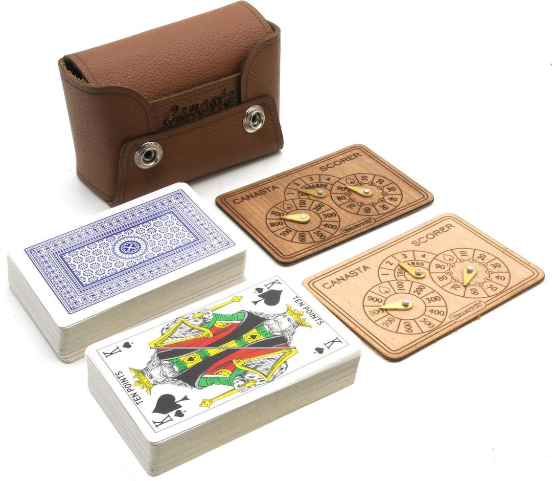 Leather Canasta Card Game Set - Etsy