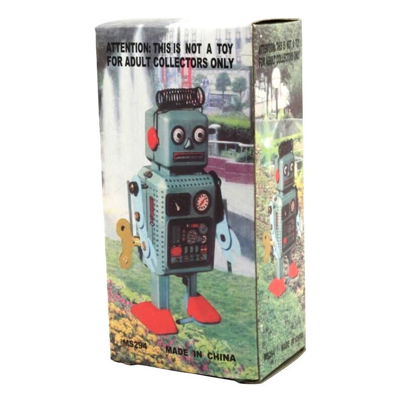 Blue Radar Robot Tin Toy - Etsy UK