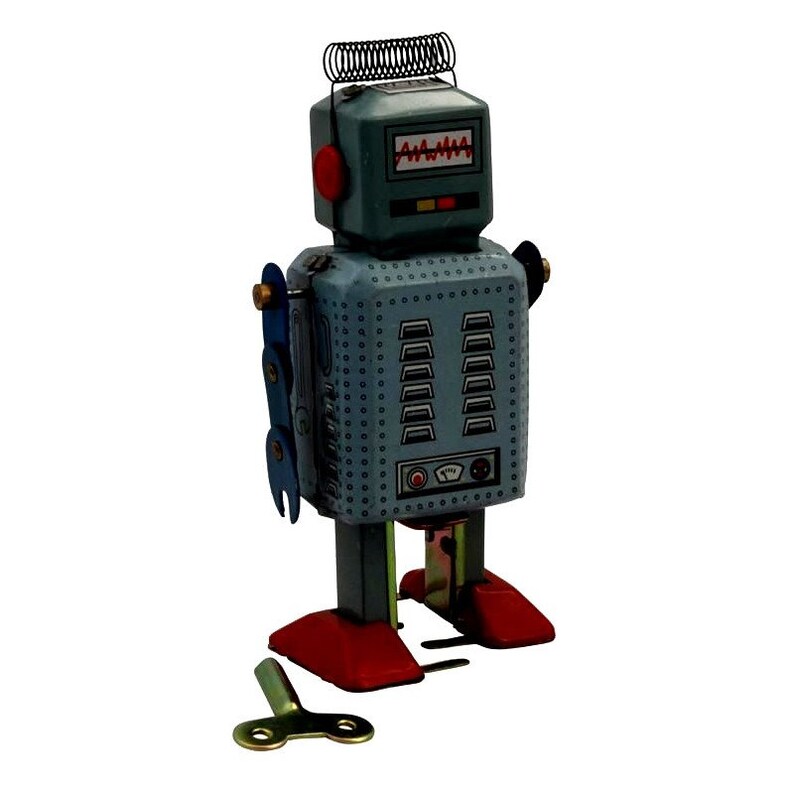 Blue Radar Robot Tin Toy - Etsy UK