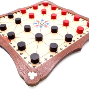 Brimtoy Alquerque Traditional Wooden Board Game - Etsy