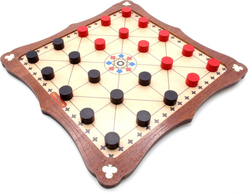 Brimtoy Alquerque Traditional Wooden Board Game - Etsy