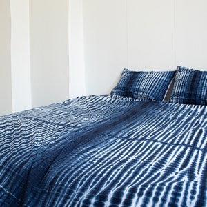 Indigo Blue Tie Dye Duvet Cover - Shibori Comforter Cover With Two ...