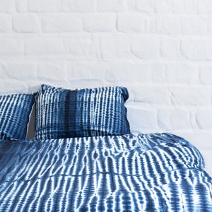 Indigo Blue Tie Dye Duvet Cover - Shibori Comforter Cover With Two ...