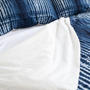 Indigo Blue Tie Dye Duvet Cover - Shibori Comforter Cover With Two ...