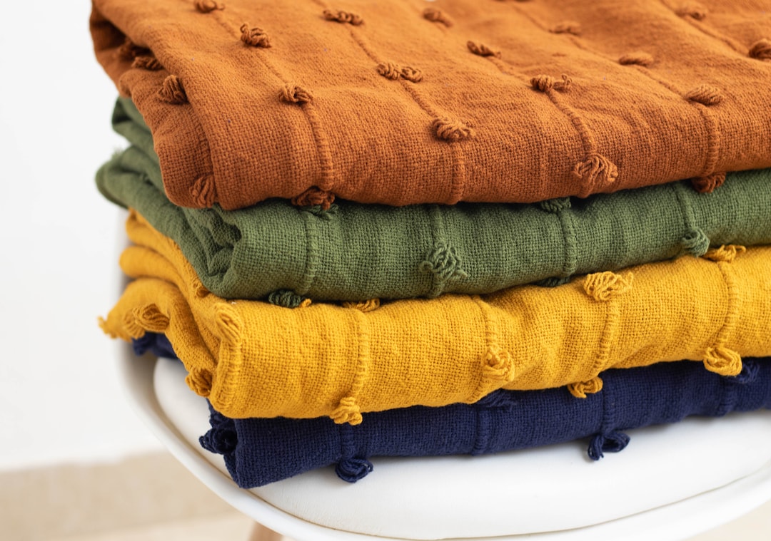 Handloom Cotton Loops Throw Blanket: Chunky Woven Design, 52x72 Inch - Etsy