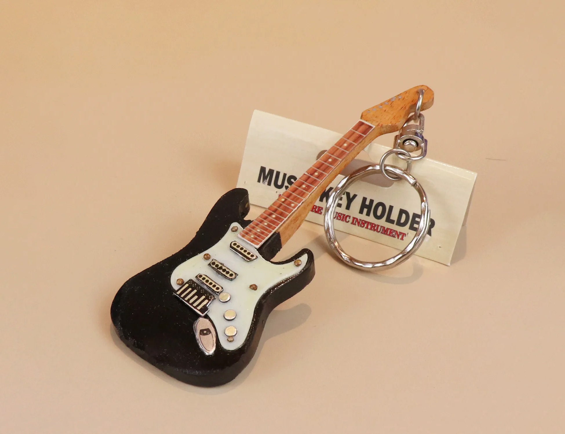 Wooden Guitar Keyrings / Keychains 2 - Etsy