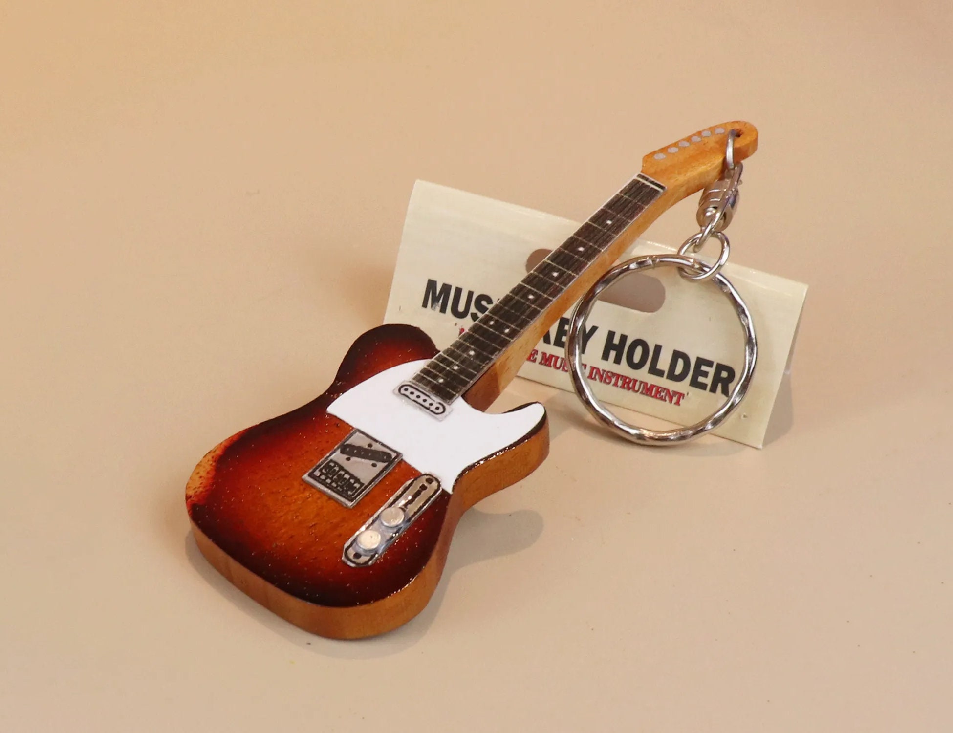 Wooden Guitar Keyrings / Keychains 2 - Etsy