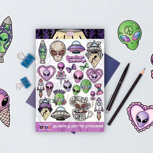 Alien Sticker Pack - Etsy