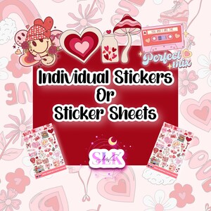 100 MINI Weather/fade Resistant Random Retro Valentines Day Sticker ...