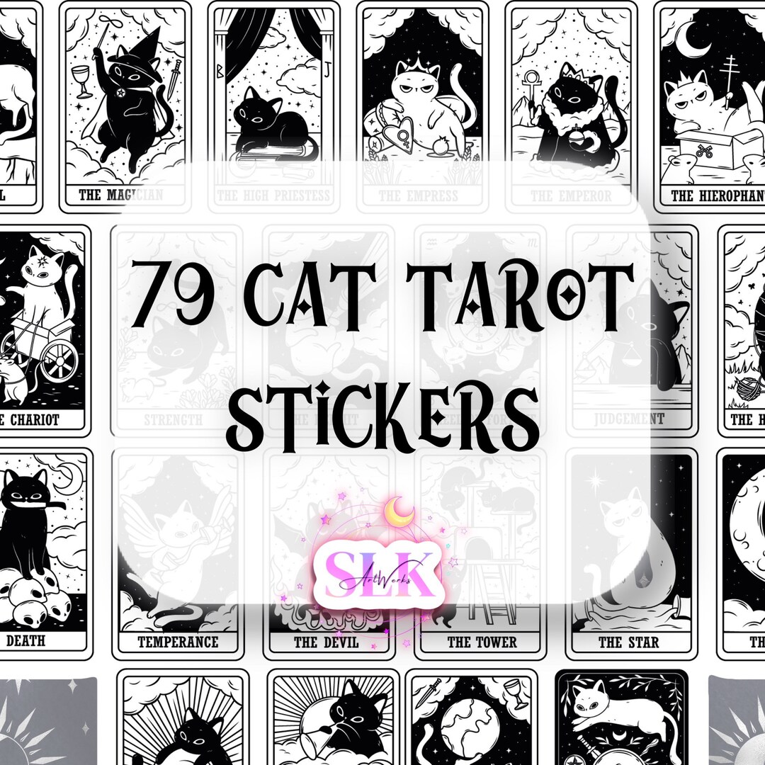 79 Cat Tarot Card Stickers Notebook/planner Stickers Major and Minor ...
