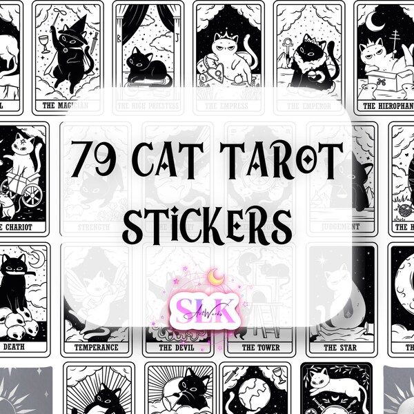Cat Tarot Card Stickers - Etsy