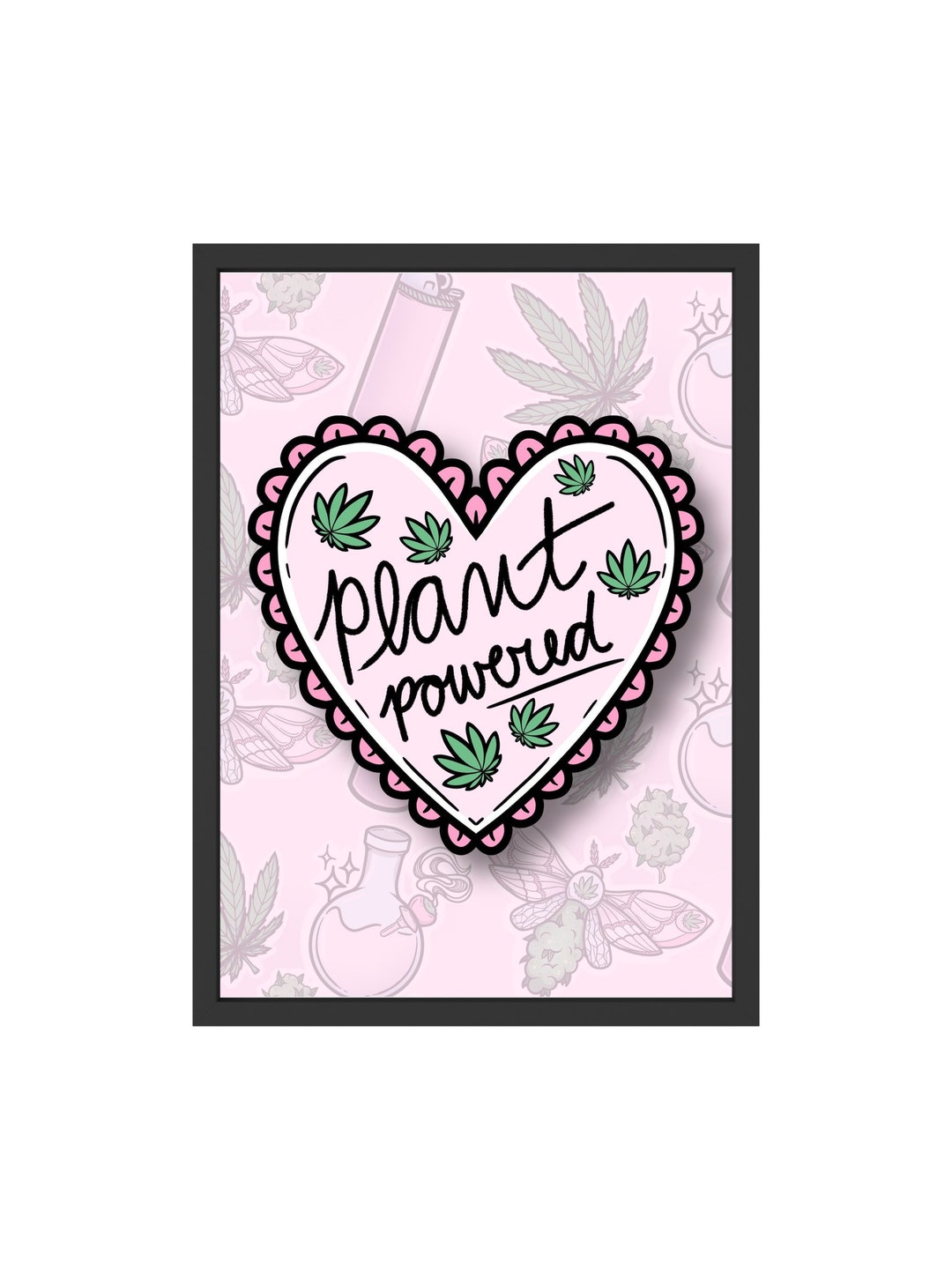 Plant Powered Weed Art Wall Prints Marijuana Wall Art Wall - Etsy