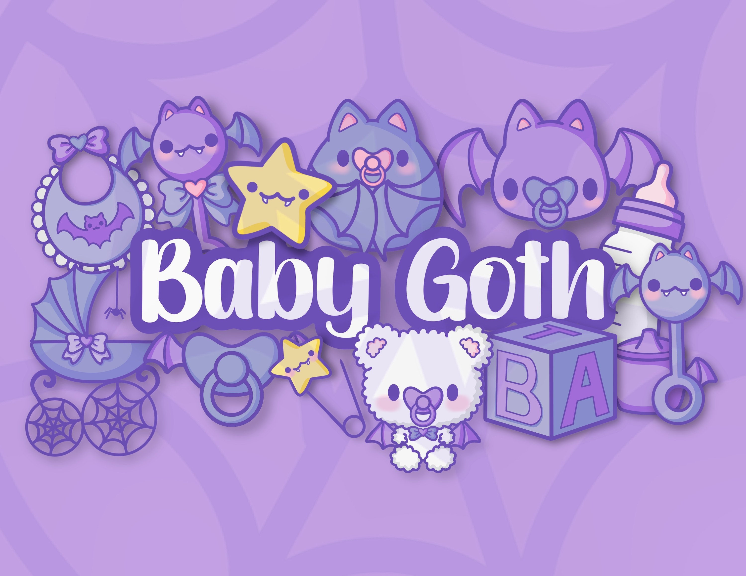 Stickers, Labels & Tags Paper & Party Supplies Pastel Kawaii Baby Bat ...