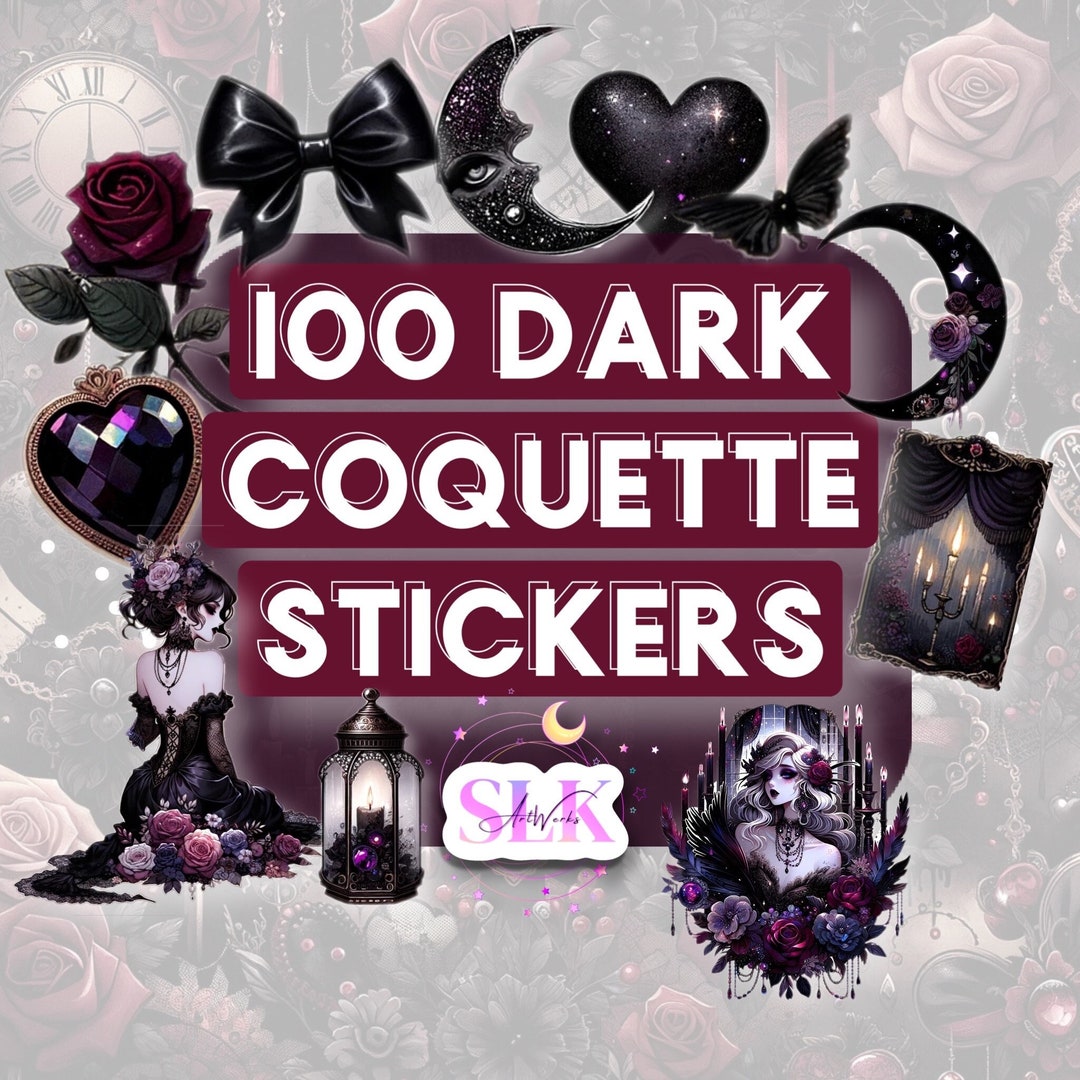 100 Count MINI Dark Coquette Sticker Pack Notebook/planner Stickers ...
