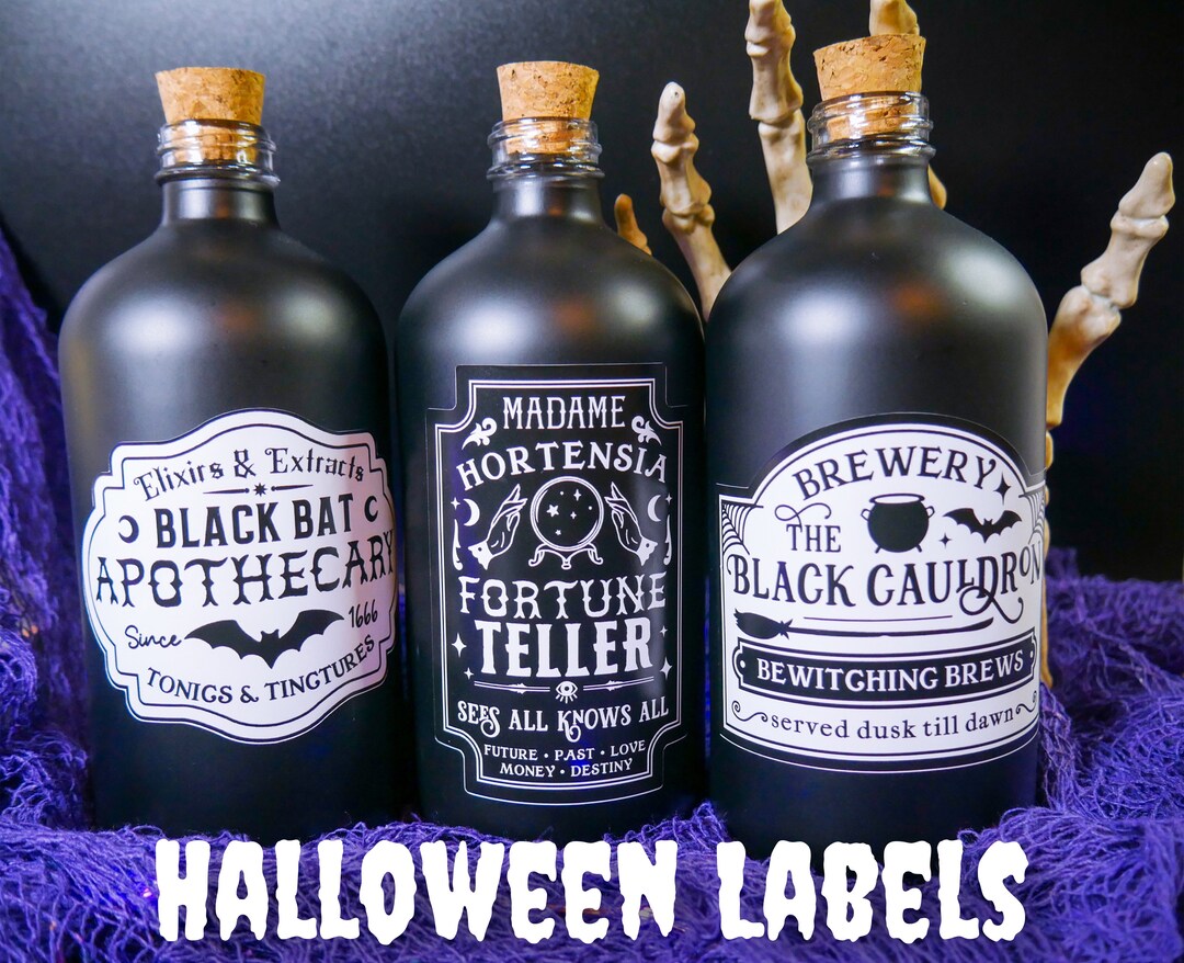 Witchy Halloween Potion Bottle Labels: Waterproof Vinyl Stickers - Etsy