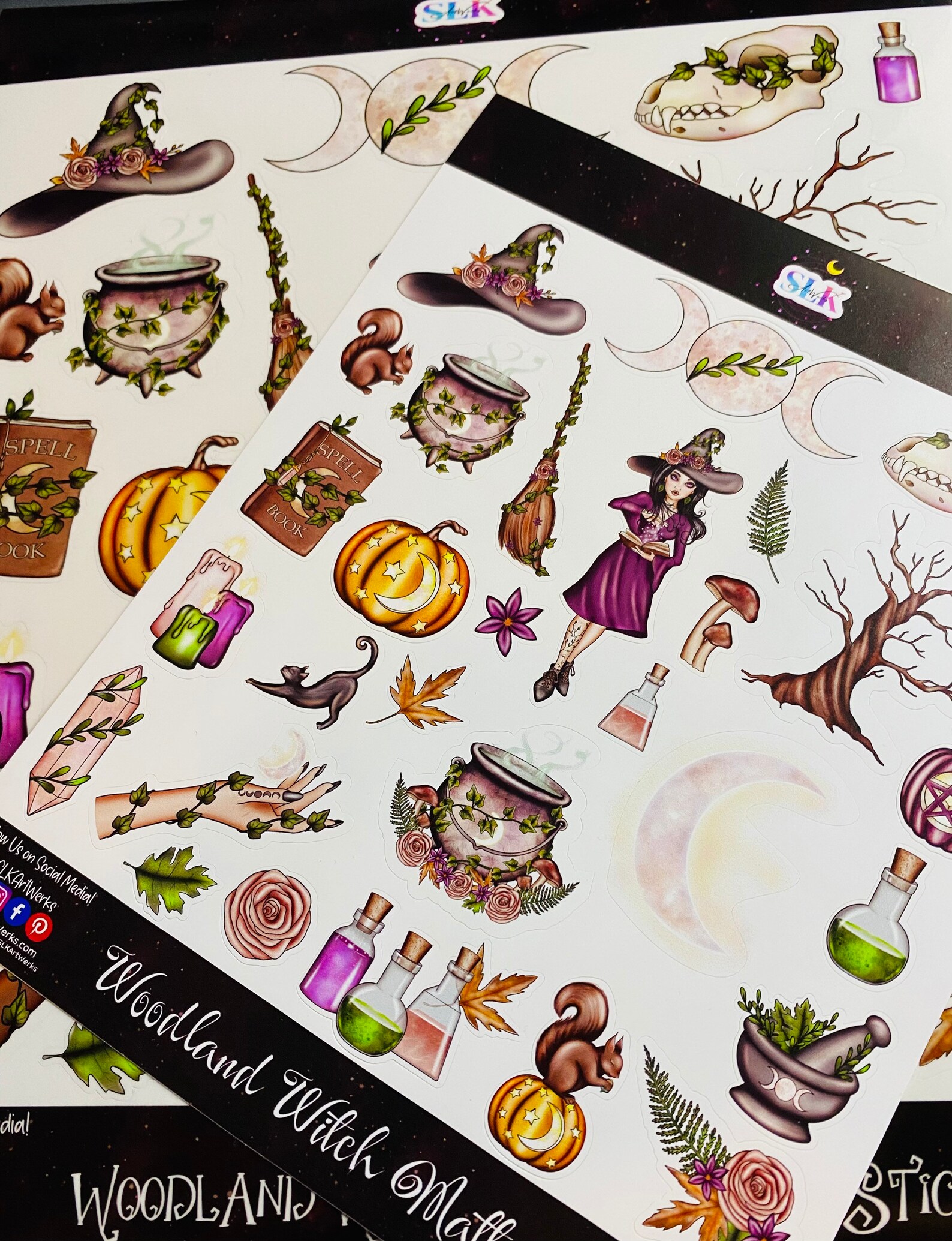 Woodland Witch Sticker Sheet Durable Waterproof Vinyl - Etsy