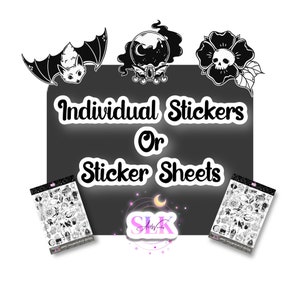 150 Monochrome Spooky Halloween Stickers Notebook/planner Stickers ...