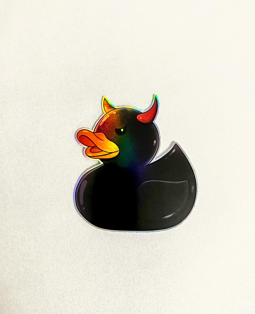 Devil Duck Holographic Sticker: Spooky Halloween Vinyl Decal - Etsy