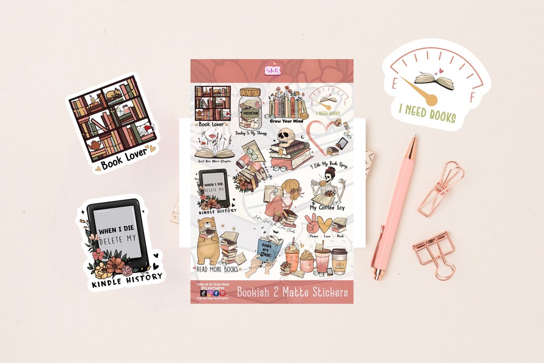 Bookish 2 Stickers Durable Waterproof Vinyl Stickers Kindle Stickers ...