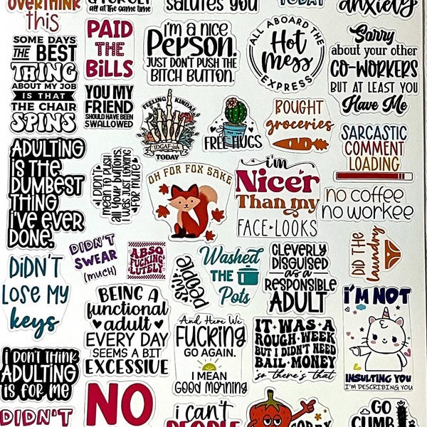 Stickers for Adults - Etsy