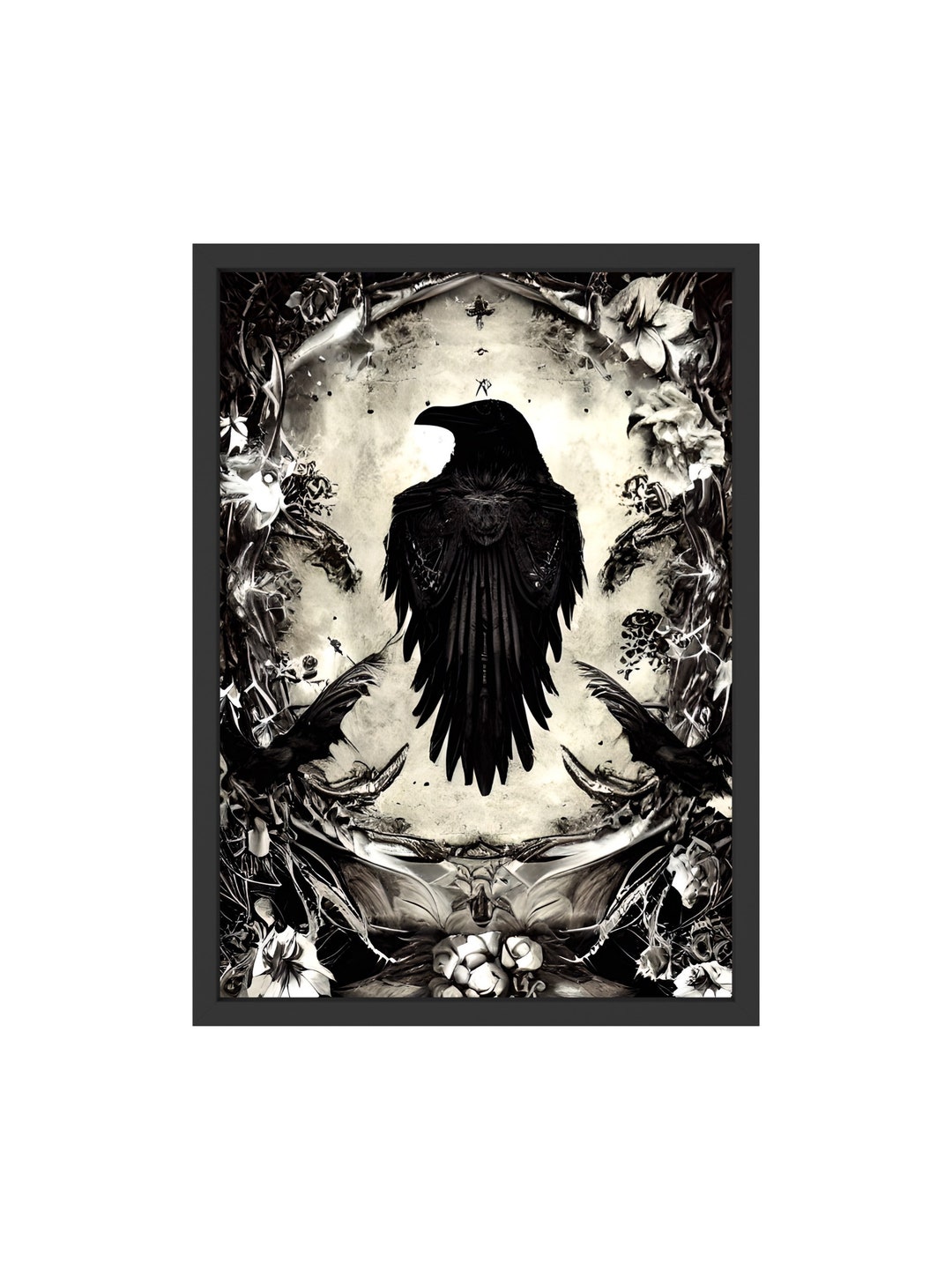 Dark Crow Print Goth Wall Art Wall Prints Halloween Art Goth Decor ...
