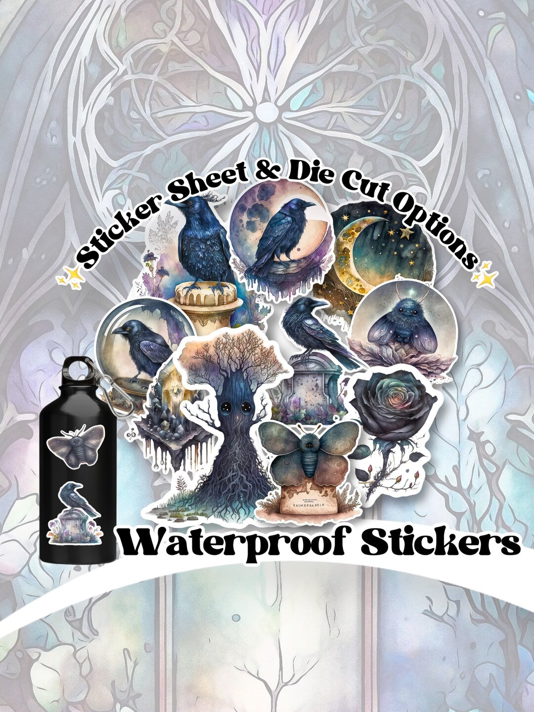 Midnight Raven Stickers Durable Waterproof Vinyl Stickers Raven ...