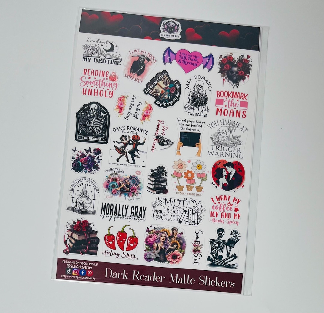 100 Count Dark Reader Sticker Pack - Notebook/planner Stickers - Adult ...