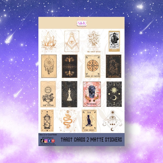 Tarot Cards 2 Sticker Sheet Durable Waterproof Vinyl Sticker - Etsy