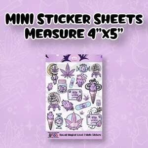 Pastel Kawaii Magical Weed 2 Stickers Durable Waterproof Vinyl Sticker ...