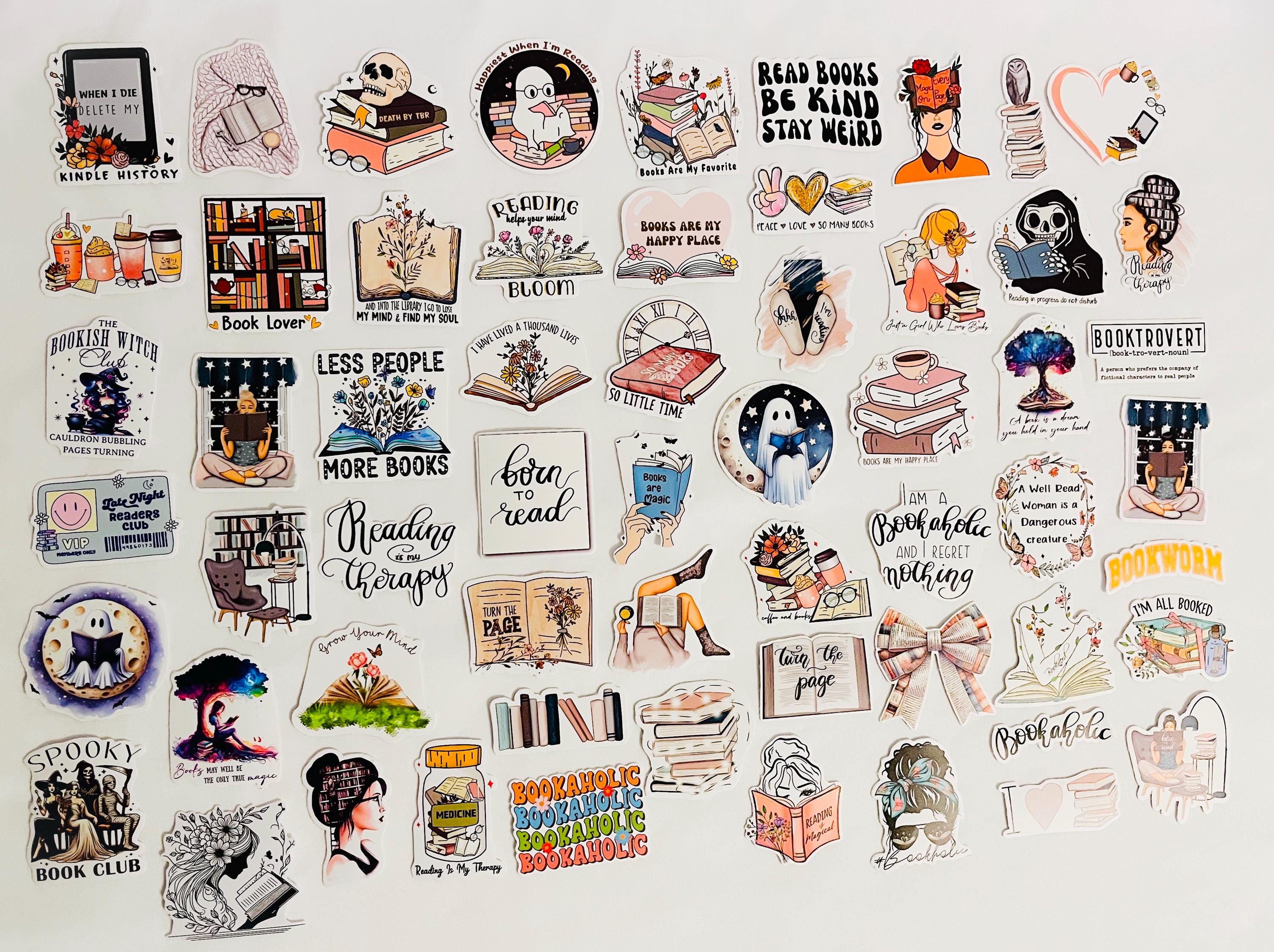 Bookish Sticker Pack: Waterproof Vinyl Decals for Book Lovers - Etsy