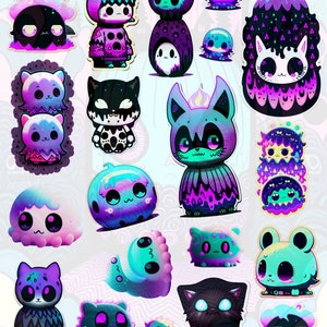 Creepy Cute Creatures Stickers Durable Waterproof Vinyl Stickers Cute ...
