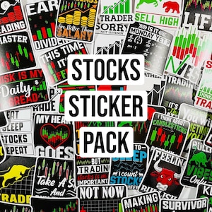 Stock Market Sticker Pack: Waterproof Day Trader Stickers - Etsy