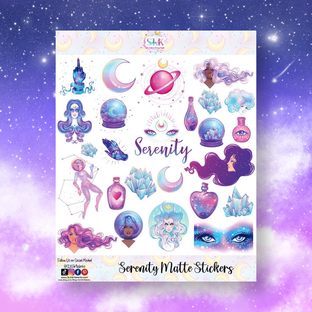 Serenity Cosmic Sticker Sheet Durable Vinyl Tumbler Sticker - Etsy