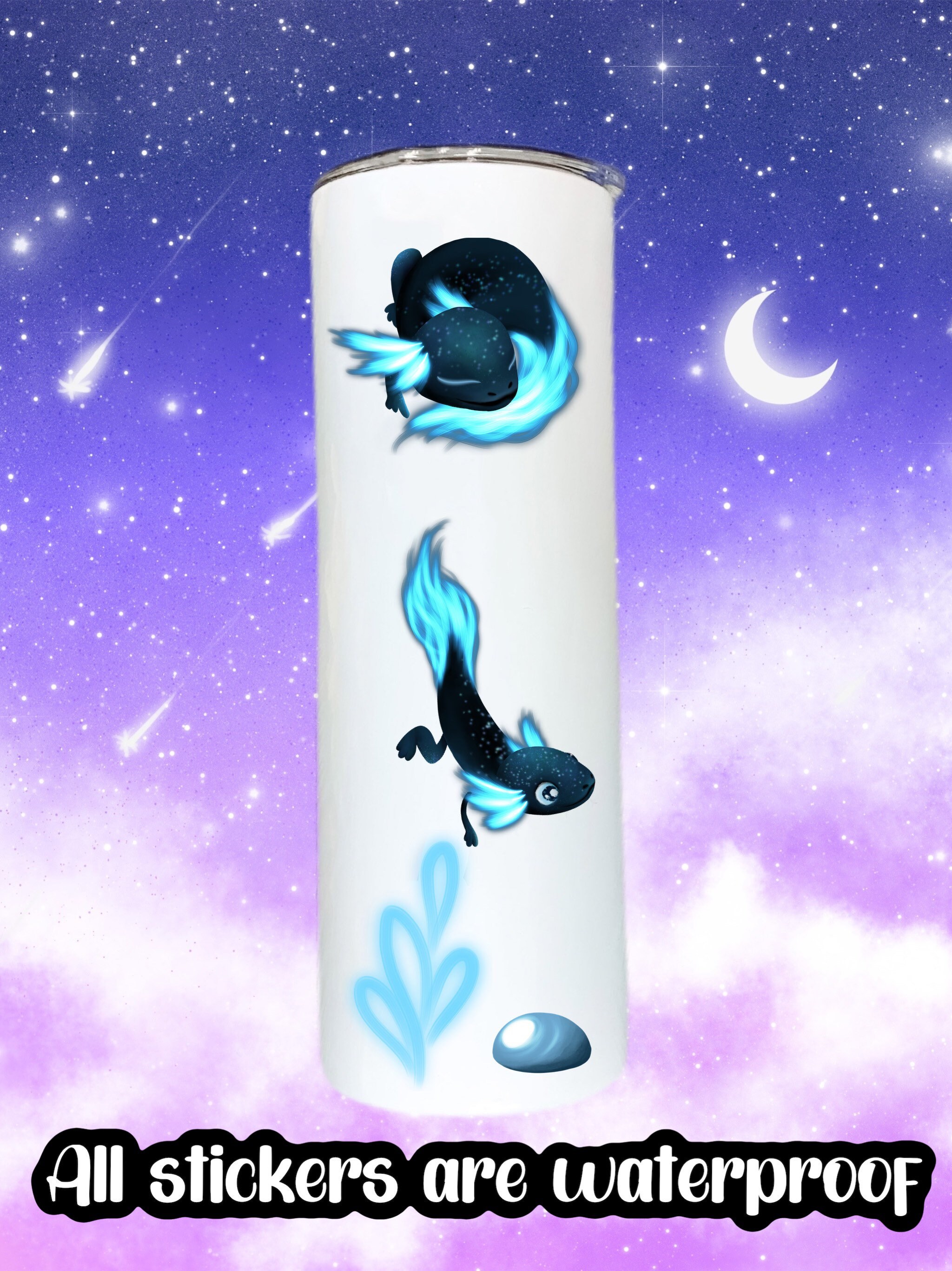 Blue Axolotl Sticker Sheet Durable Waterproof Vinyl Sticker - Etsy