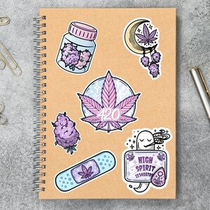 Pastel Kawaii Magical Weed 2 Stickers Durable Waterproof Vinyl Sticker ...