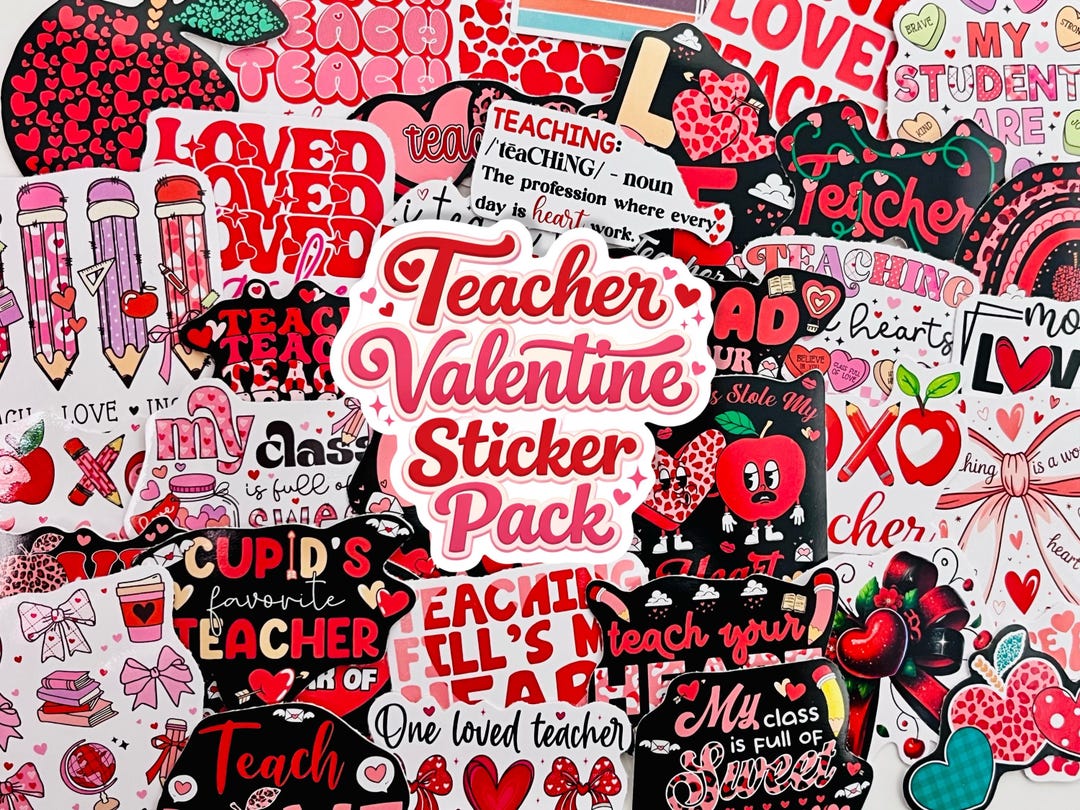 Teacher Valentine Sticker Set | Cute Classroom Valentine Stickers ...