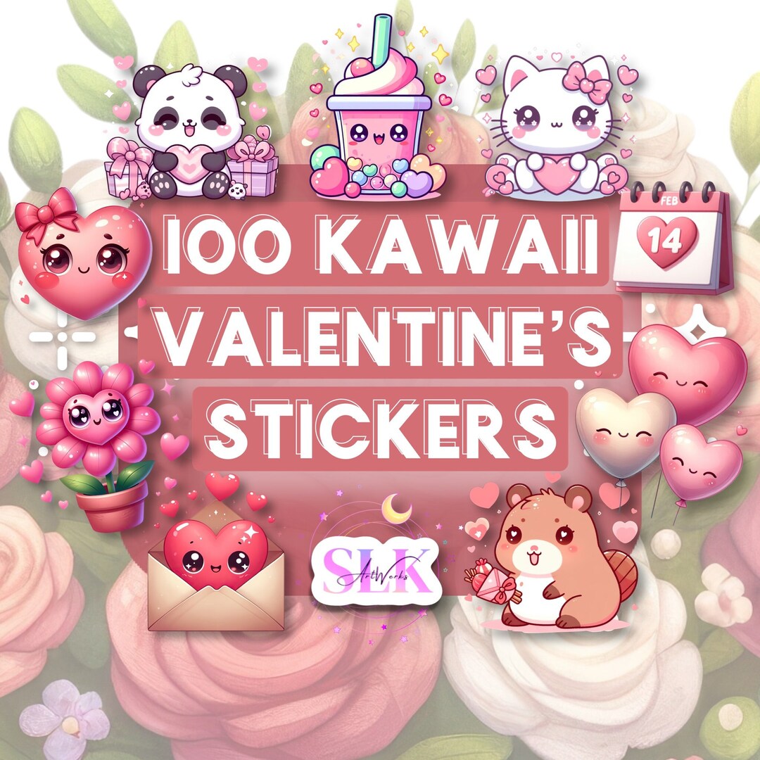 MINI Weather/fade Resistant Random Kawaii Valentine Sticker Mystery ...