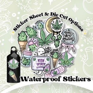 Kawaii Magical Weed 2 Stickers Durable Waterproof Vinyl Sticker Pack ...