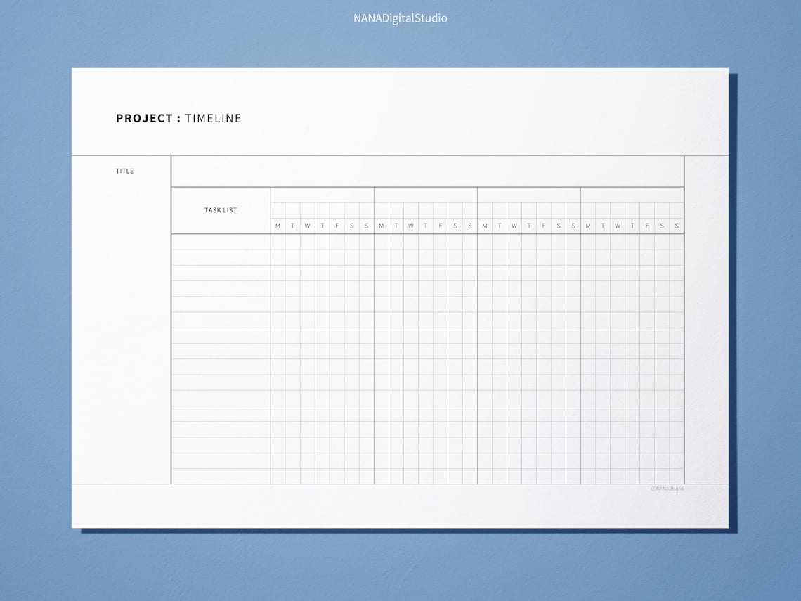 Digital/printable Project Tracker-timeline-schedule Download PDF File ...