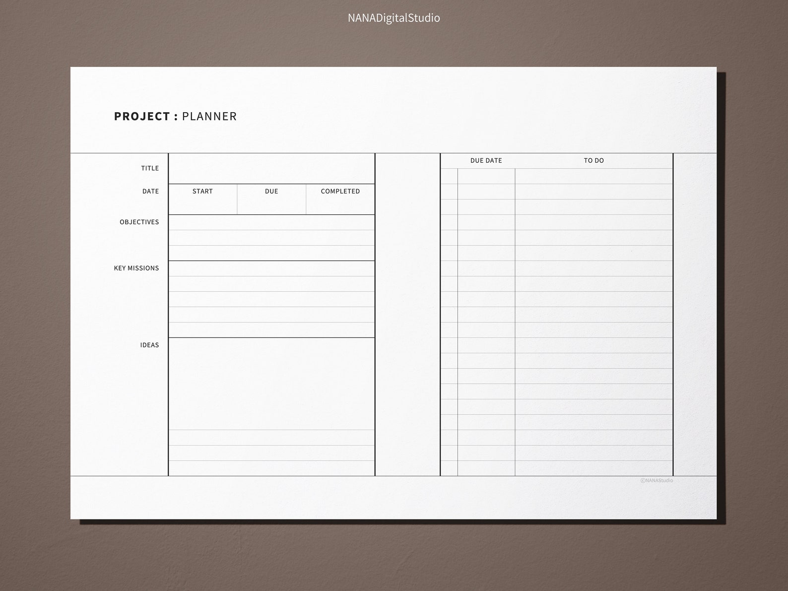 Digital/printable Project Planner Download PDF File Ipad | Etsy