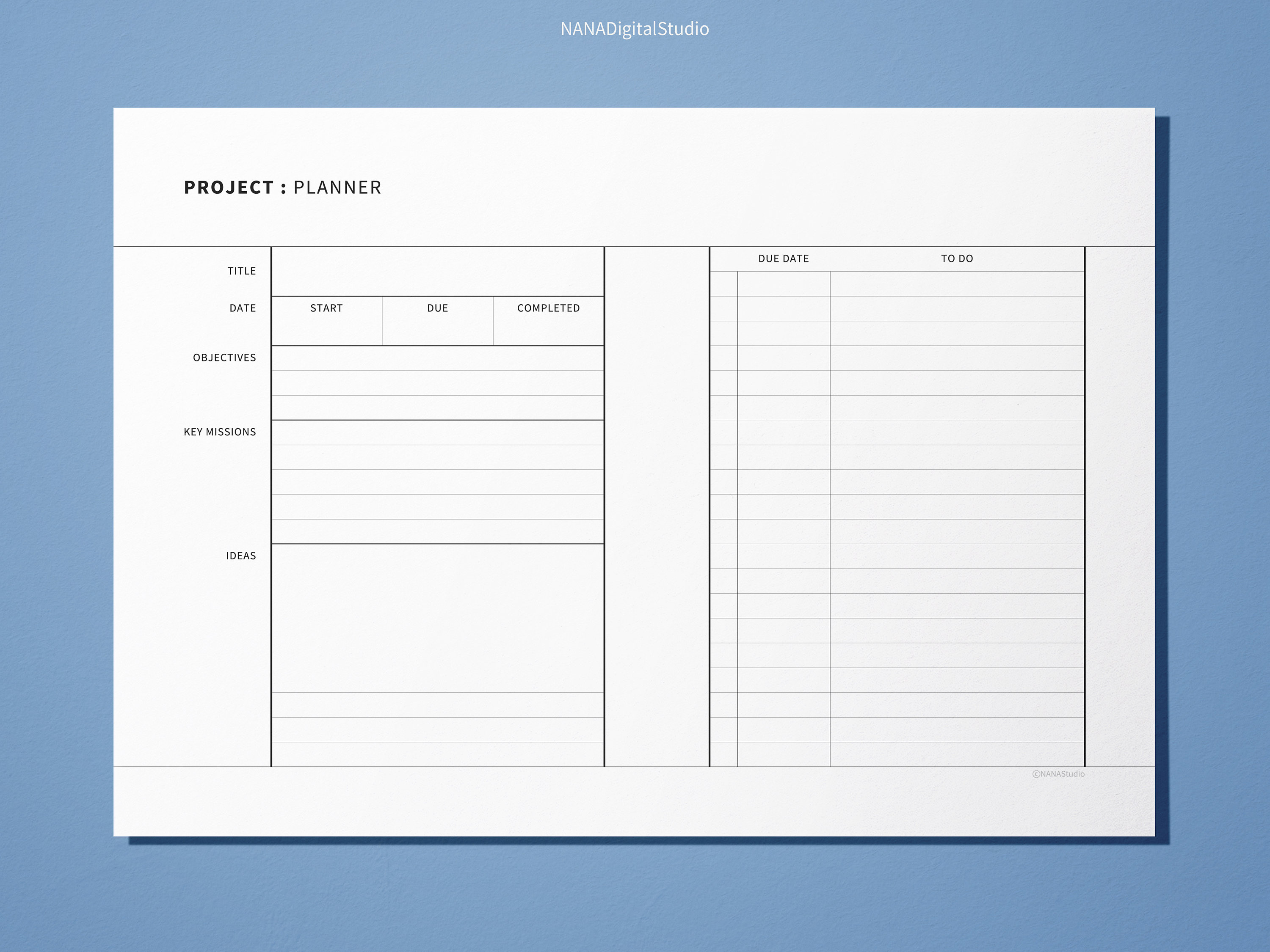 Digital/printable Project Planner Download PDF File, iPad Digital ...