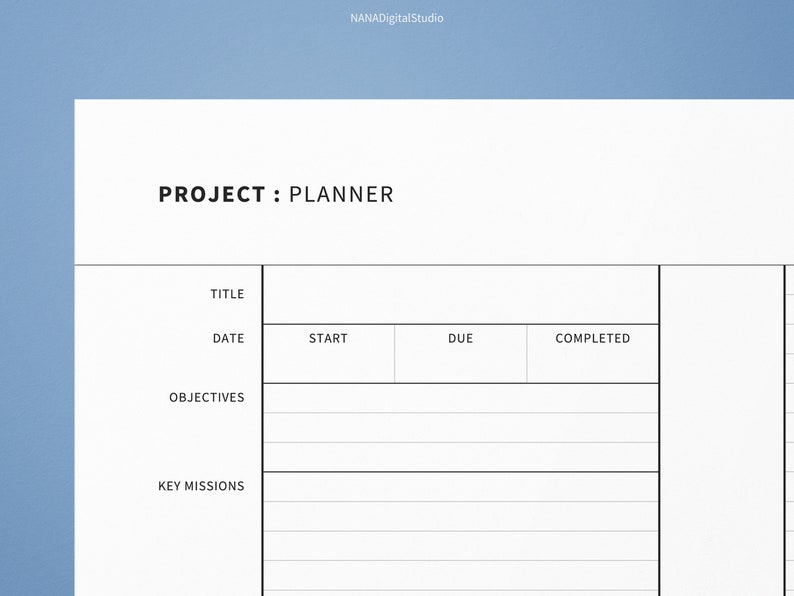 Digital/printable Project Planner Download PDF File, iPad Digital ...